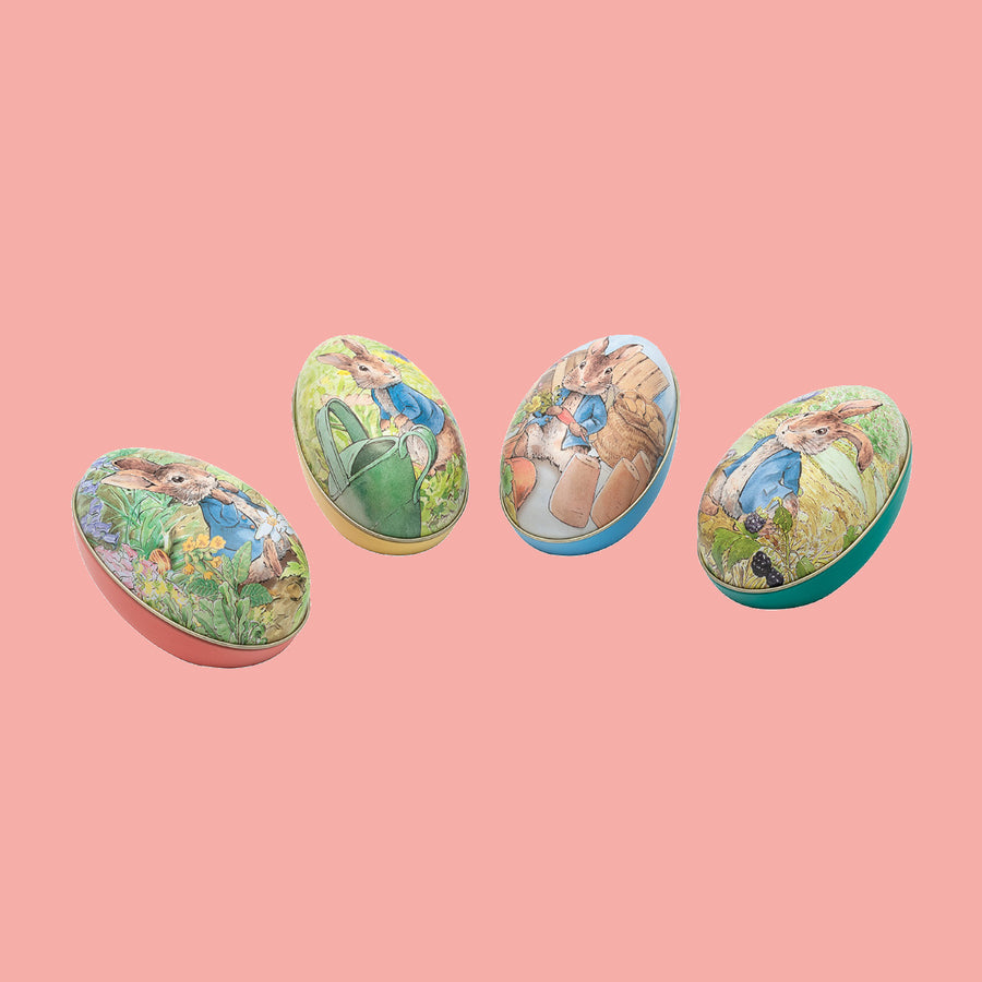 Easter Tin - Peter Rabbit MEDIUM Egg Shaped Tin - Assorted Designs ...