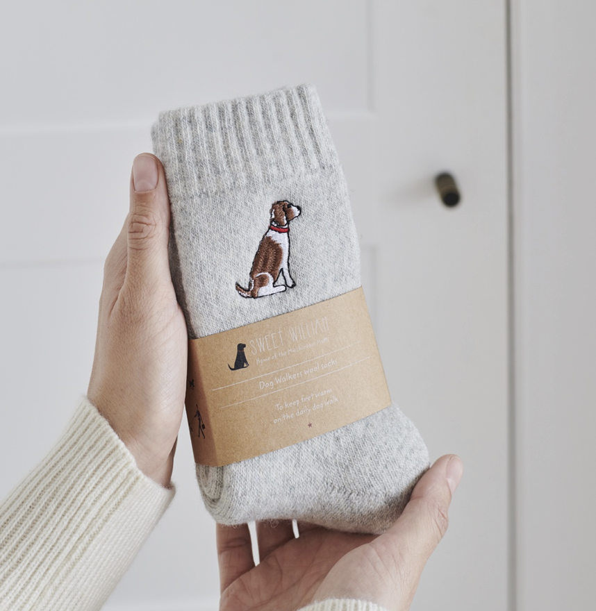 Sweet William Wool Socks - Springer Spaniel (Liver & White) – Paper ...