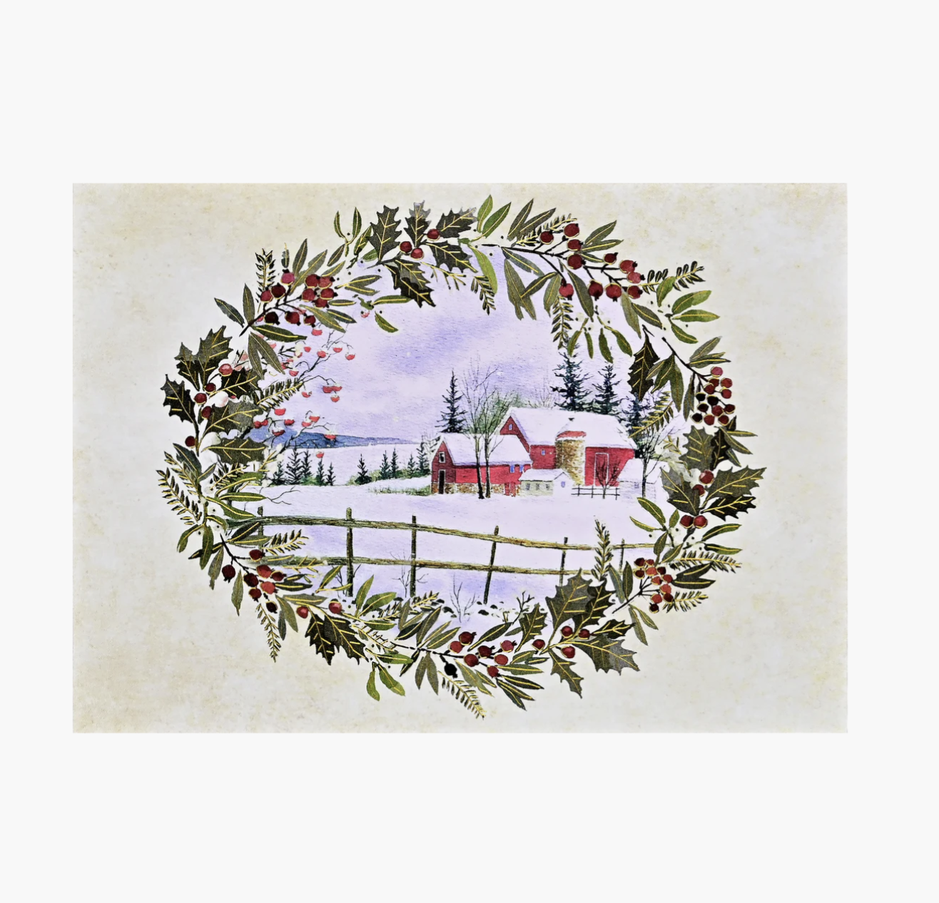 Deluxe Boxed Christmas Cards - Winter Holly – Paper Republic